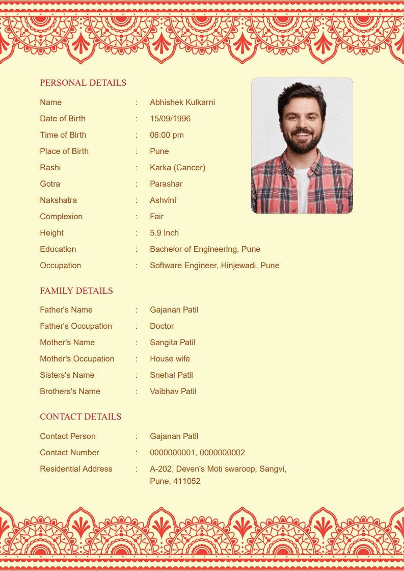 Free Biodata Builder | Free, Best Biodata Maker for Marriage | Create ...